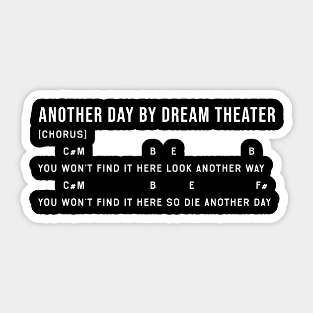 Another Day Chords Lyrics - Progressive Rock - Sticker | TeePublic