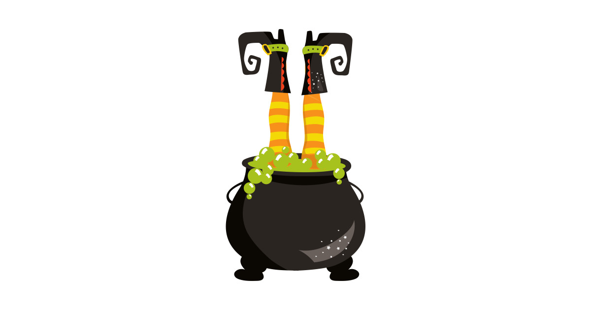 Halloween, Witch Cauldron, Witch Legs, Potion - Witch Legs - T-Shirt ...