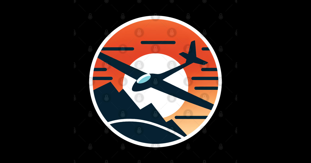 Glider Sailplane Biplane aerial floating soaring - Glider - Sticker ...