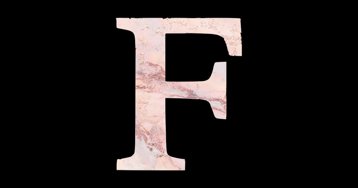 The Letter F Pink Marble - Sticker - Sticker | TeePublic