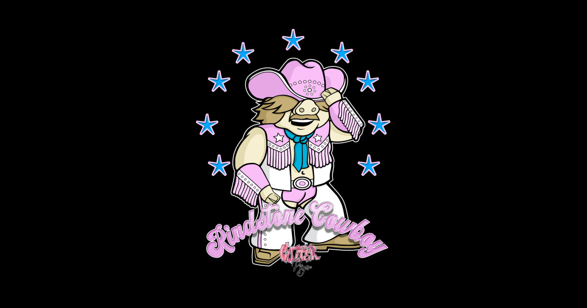 Gutter Pigs Rindstone Cowboy - Rhinestone Cowboy - Sticker | TeePublic