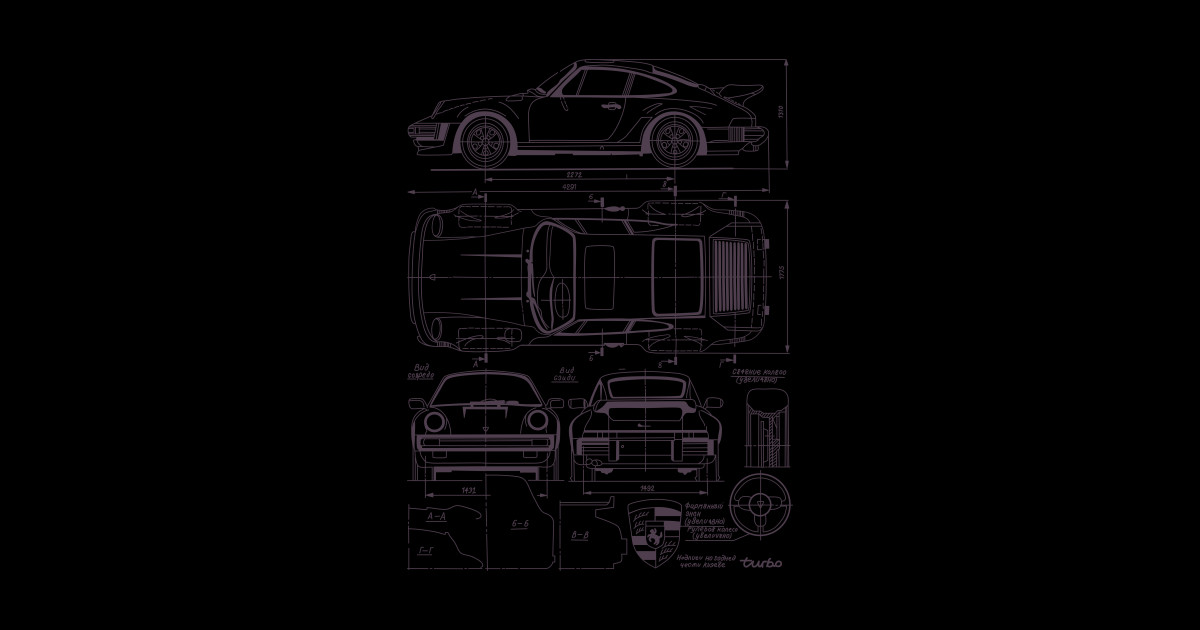 930 Blueprint - Porsche 930 Turbo - Magnet | TeePublic