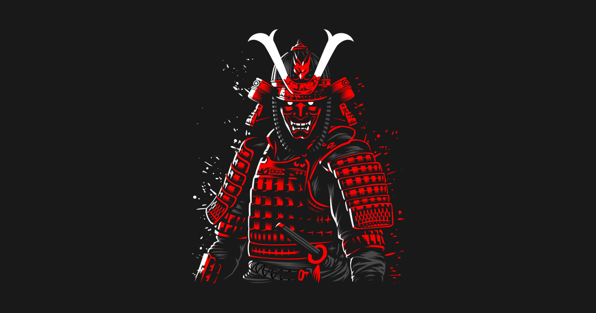 Demon Samurai red - Samurai - T-Shirt | TeePublic