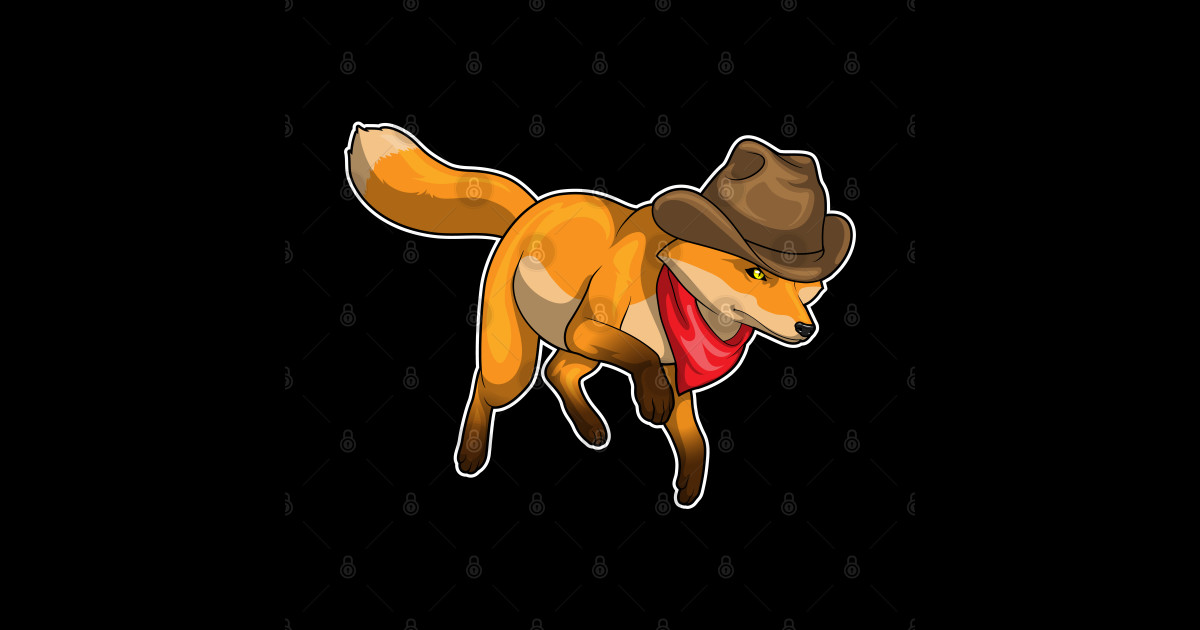 Fox Cowboy Cowboy hat - Fox - Sticker | TeePublic