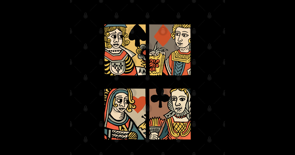 Character of Playing Card Queen of Vintage - Vintage Retro - Sticker ...