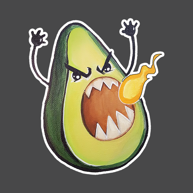 Angry Avocado - Avocado - T-Shirt | TeePublic