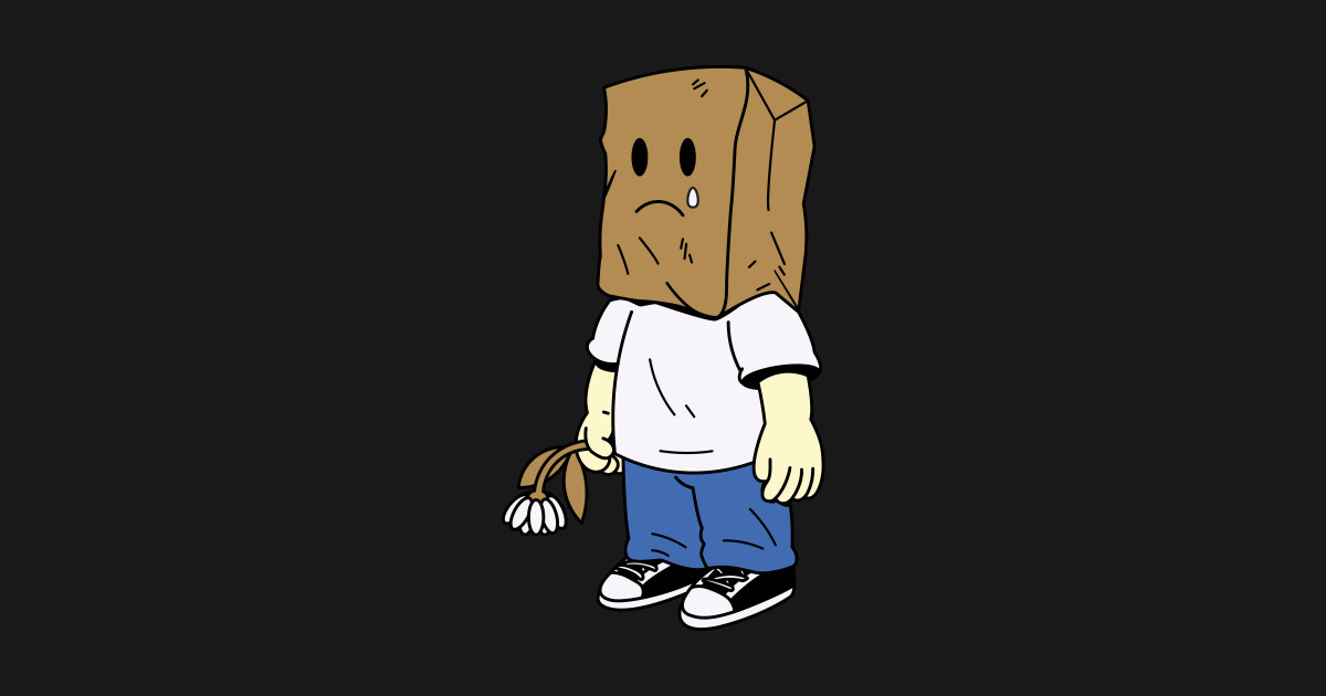 Sad Boy - Paper Bag Head - Sad - T-Shirt | TeePublic