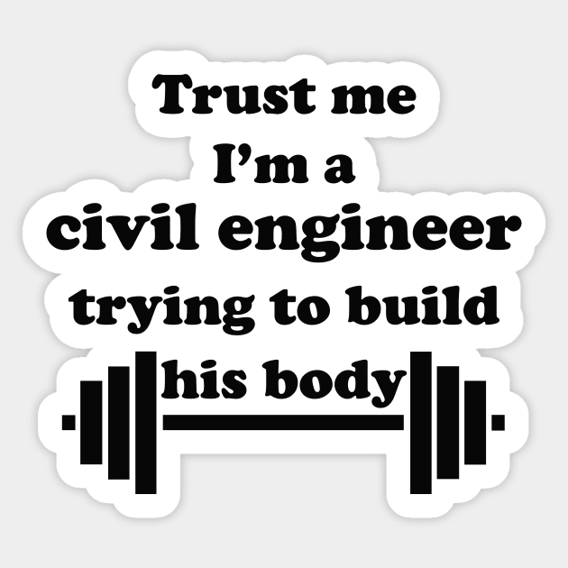engineer body builder - Body Builder - Sticker | TeePublic