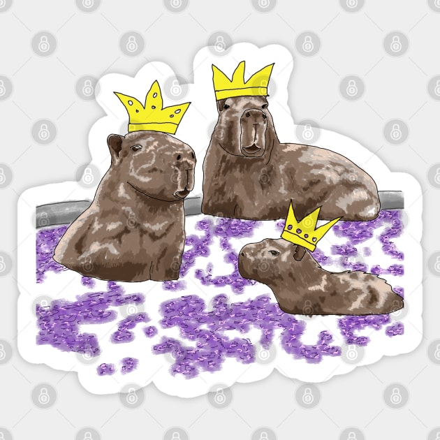 CAPYBARA QUEEN - Capybara Art For Kids - Sticker | TeePublic