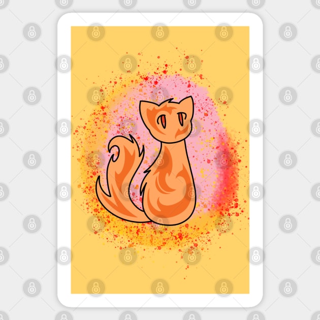 Fantasy Fire Elemental Cat - Fire Element - Sticker | TeePublic