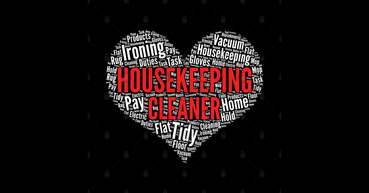 Housekeeping Cleaner Heart Shape Word Cloud Design product ...