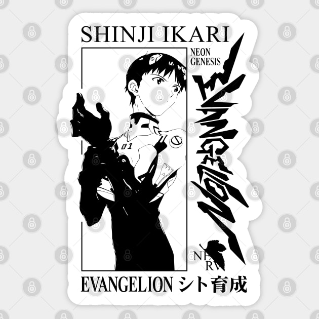 Shinji Ikari - Neon Genesis Evangelion - Shinji Ikari - Sticker | TeePublic