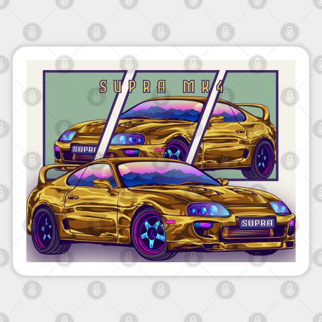 Toyota Supra mk4 Car Retro - Toyota Supra Mk4 - Sticker | TeePublic