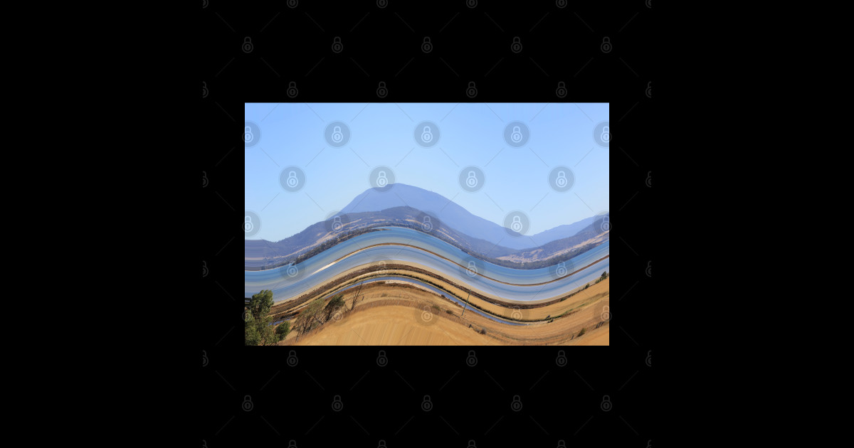 Distorted Tasmanian landscape - Tasmania - Sticker | TeePublic