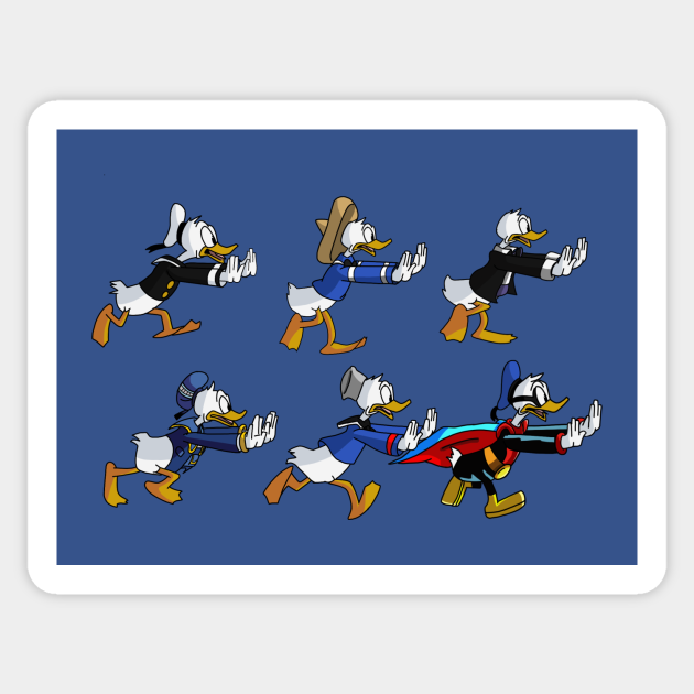 Donald Through the Years - Donald Duck - Sticker | TeePublic