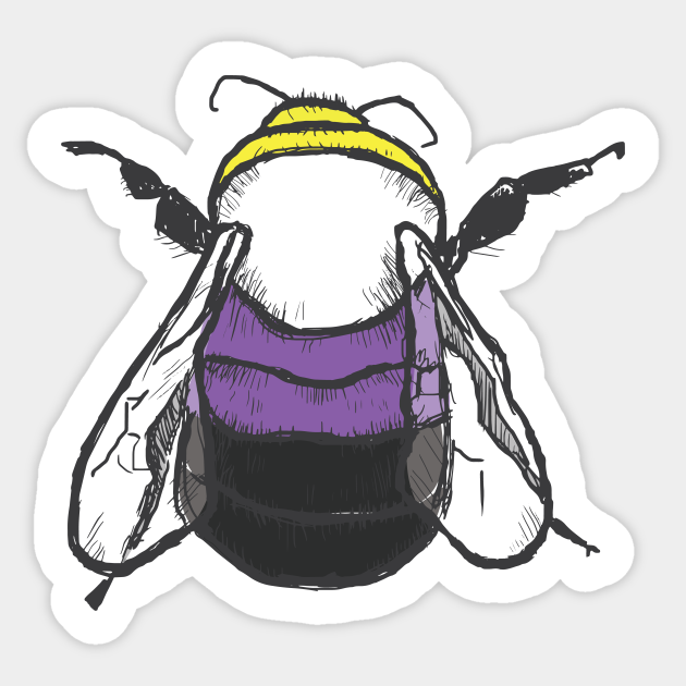 Non-binary Bee - Nonbinary Pride - Sticker | TeePublic