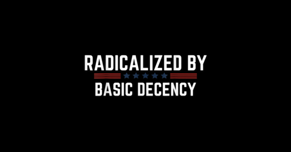 radicalized by basic decency 2025 - Radicalized By Basic Decency - Sticker | TeePublic