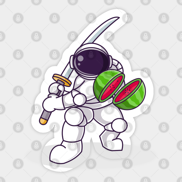 watermelon samurai astronaut - Astronaut - Sticker | TeePublic