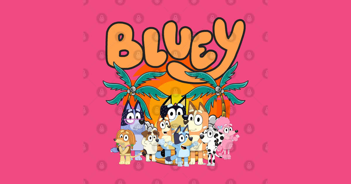 Family's Bluey - Sunset Beach - Bluey - T-Shirt | TeePublic