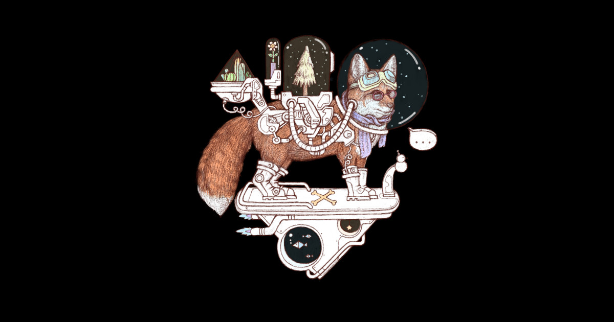 Fox space suits - Animal - Sticker | TeePublic