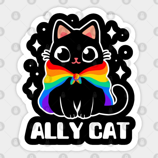 pride ally cat - Pride Ally Cat - Sticker | TeePublic