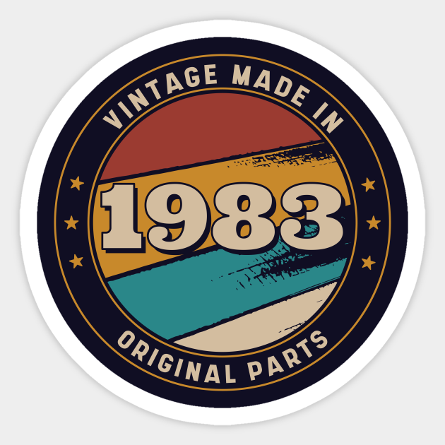 Vintage, Made in 1983 Retro Badge - Vintage 1983 Birthday - Sticker ...