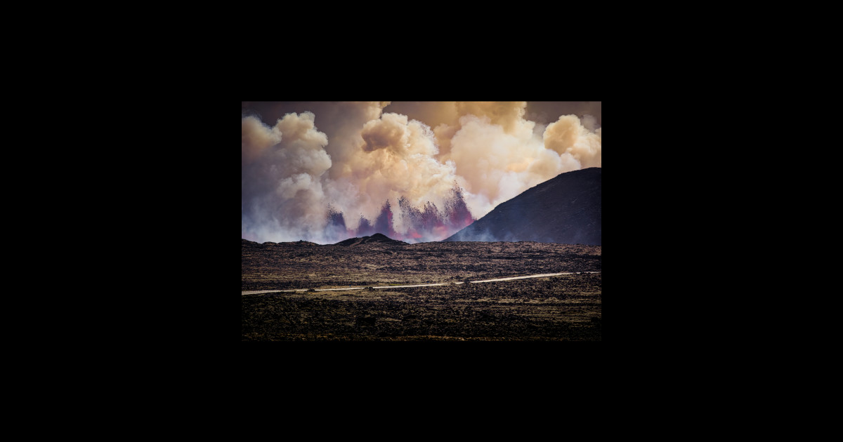 Dynamic Eruption Amid Volcanic Landscape - Volcanic Eruption - Posters ...