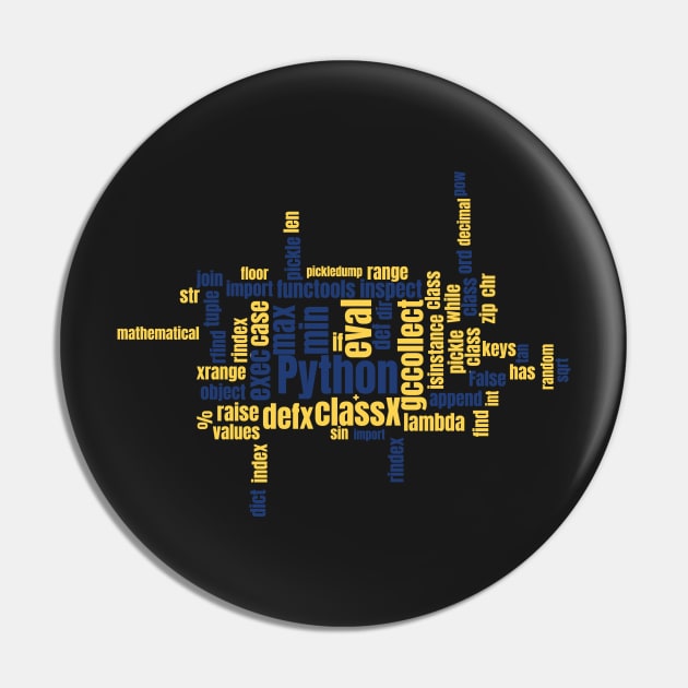 Python Wordcloud Classic Premium - Python - Pin | TeePublic