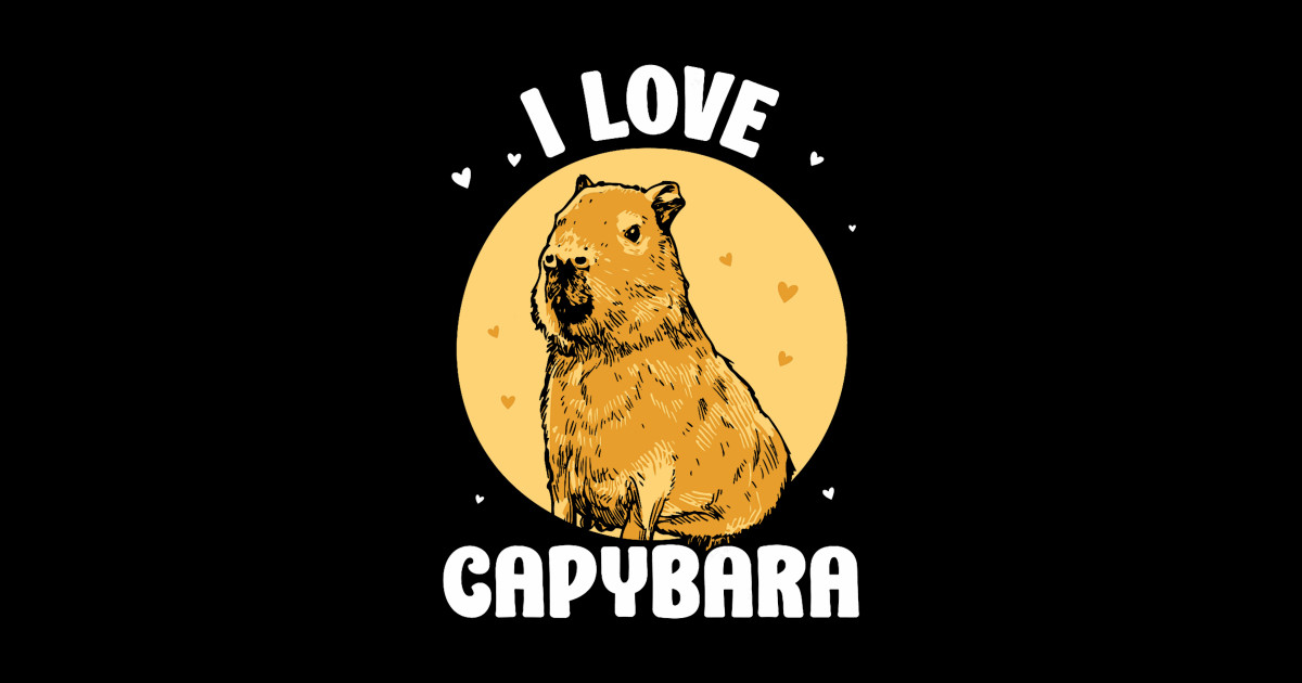 I Love Capybara Lover Capybaras Rodent Animal - Capybara - Sticker ...