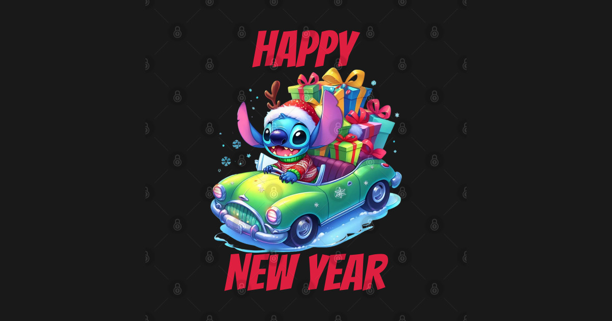 Happy New Year Stitch - Happy New Year Stitch - T-Shirt | TeePublic