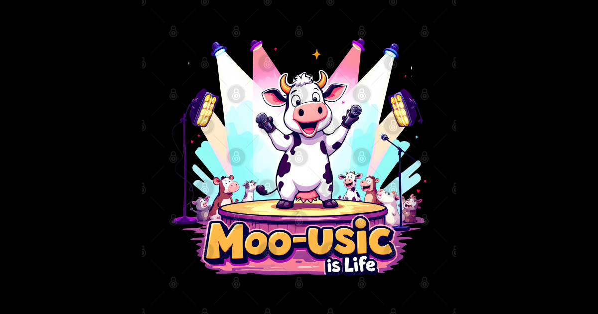 A close up of a cow on a stage with a microphone - A Cow On A Stage ...