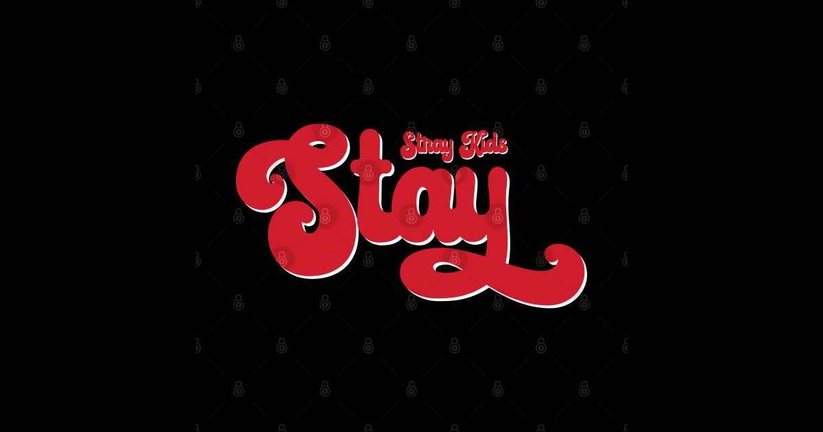 Stray Kids SKZ Stay swirl red typography - Stray Kids Stay - Posters ...