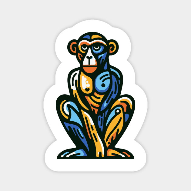 Pop art monkey illustration. cubism illustration of monkey - Pop Art ...