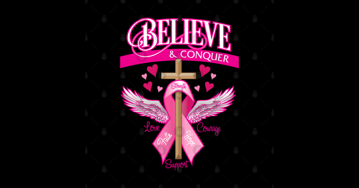 Breast Cancer Believe And Conquer - Breast Cancer Survivor - Sticker ...