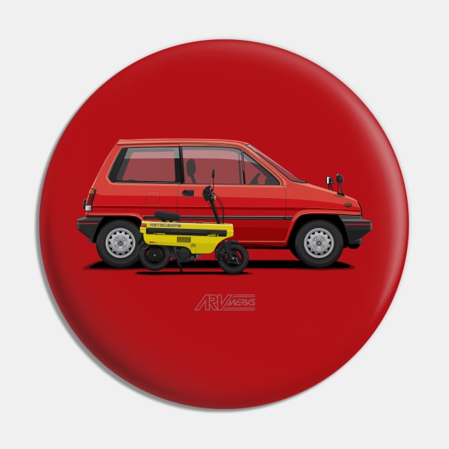City R & Motocompo (Red & Yellow) - Honda - Pin | TeePublic