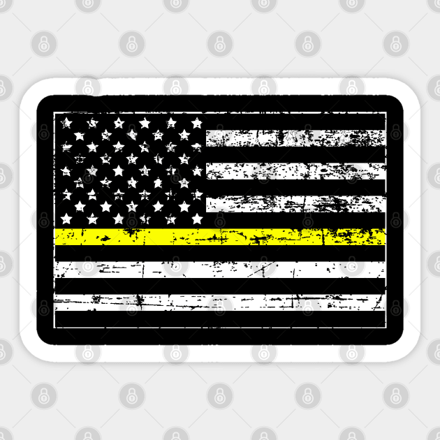 Thin Gold Line Distressed American Flag - Thin Gold Line - Sticker ...