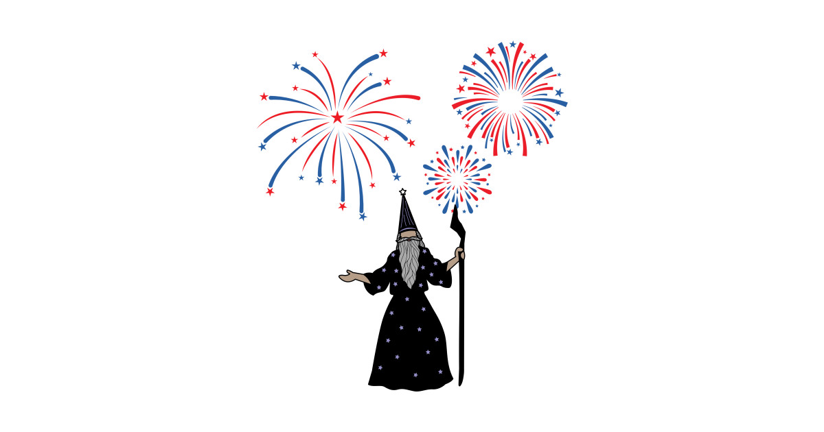 Wizard casting Fireworks for 4th of July - 4th Of July - T-Shirt ...