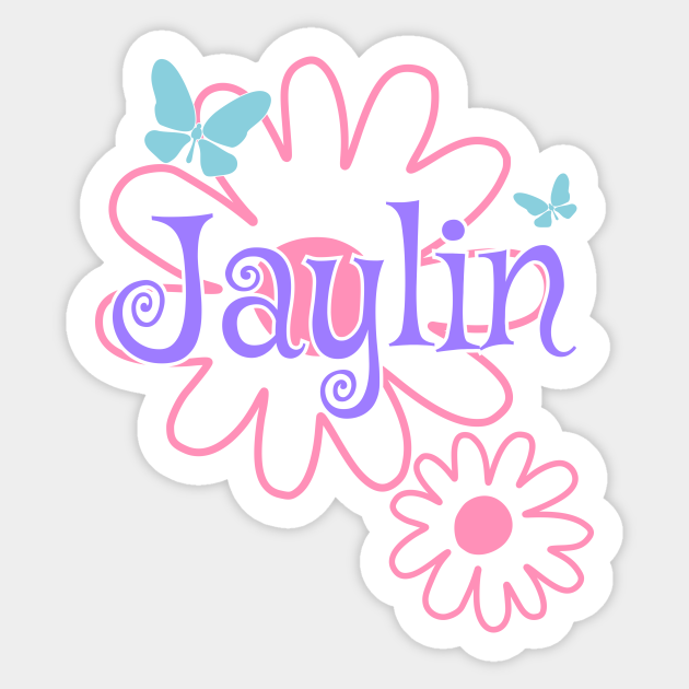 Jaylin Girls Name Daisy Butterflies - Jaylin Name - Sticker | TeePublic