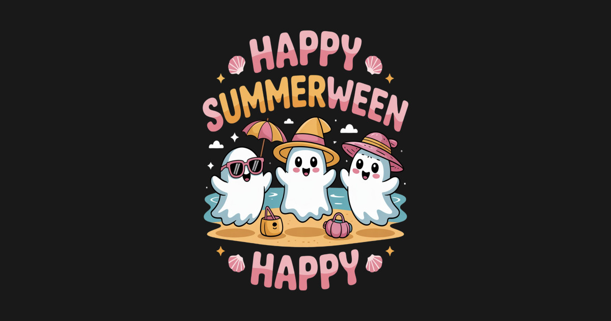 Happy Summerween Summer Halloween Ghost - Happy Summerween Summer ...