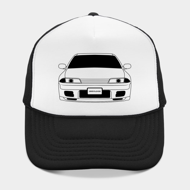 Nissan Skyline GTR R32 Black Outline - Car - Hat | TeePublic