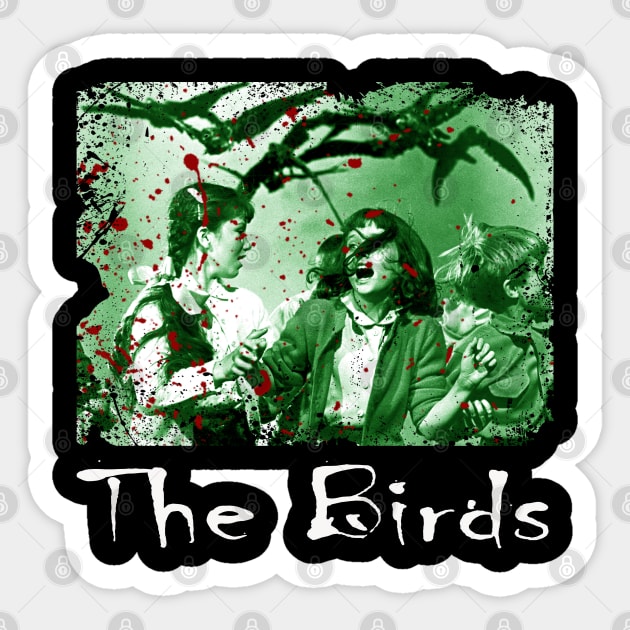 Winged Menace The Birds Feathered Fiends T-Shirt - Birds - Sticker ...