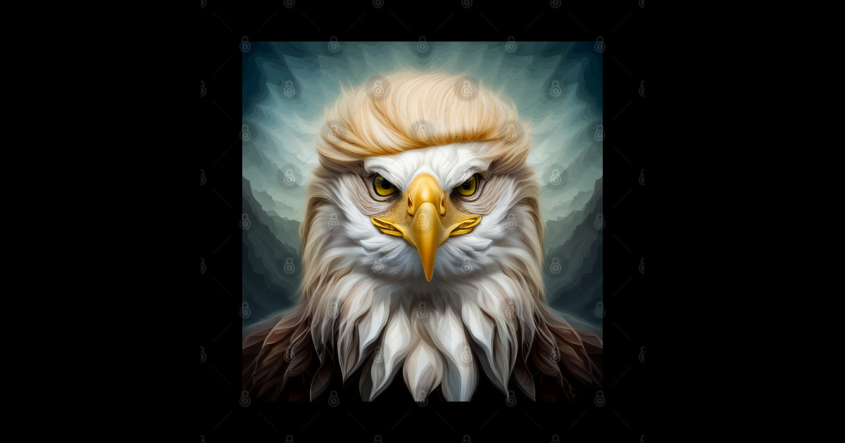 Bald Eagle Donald Trump Hair - Bald Eagle - Sticker | TeePublic