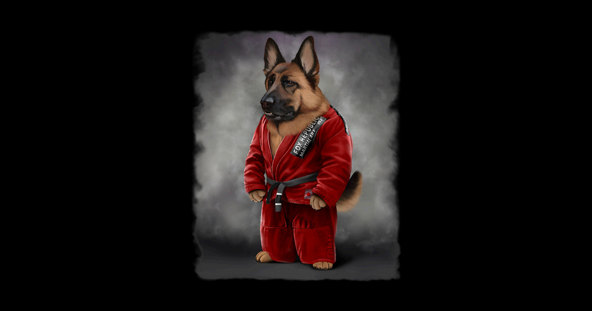 German Shepherd Dog Judo Karate Master in Red Judo - German Shepherd ...