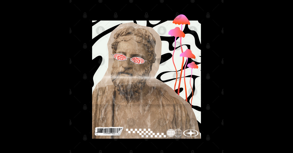 Trippy Statue with Retro Glasses - Psychedelic Art - Trippy - Sticker ...