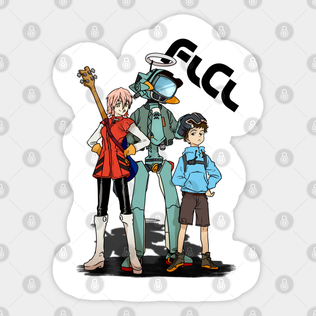 FLCL - The 3's - Flcl - Sticker | TeePublic