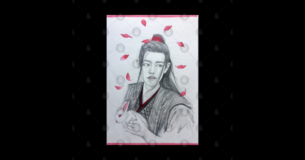 Wei Wuxian (The Untamed) pencil drawing - The Untamed - Sticker | TeePublic