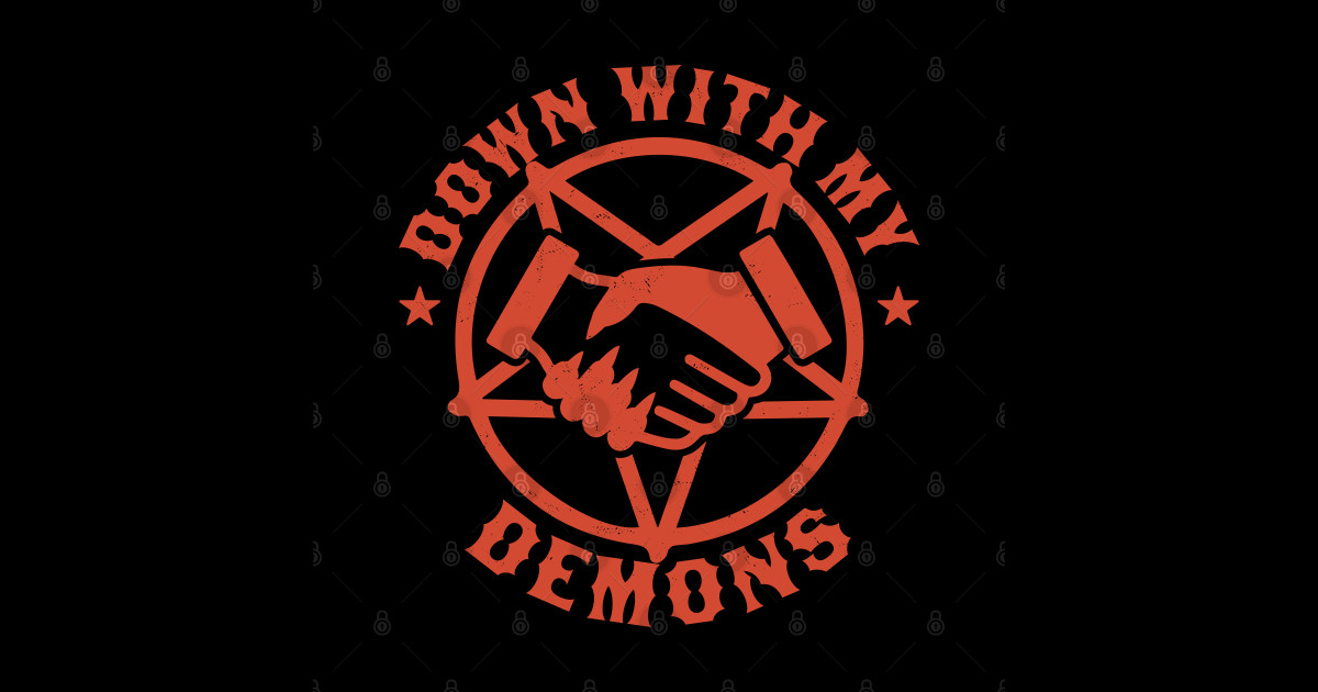Down With My Demons Deal Handshake Gothic Goth Retro Vintage - Down ...