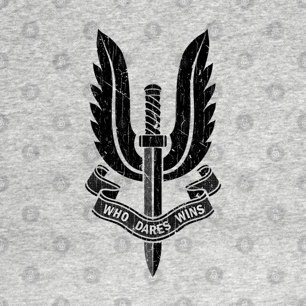 British SAS Emblem - Vintage Black - Special Air Service - T-Shirt ...