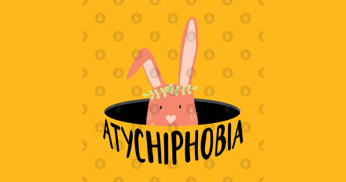 ATYCHIPHOBIA Bunny Minimalist Anxiety Awarness Typography ...