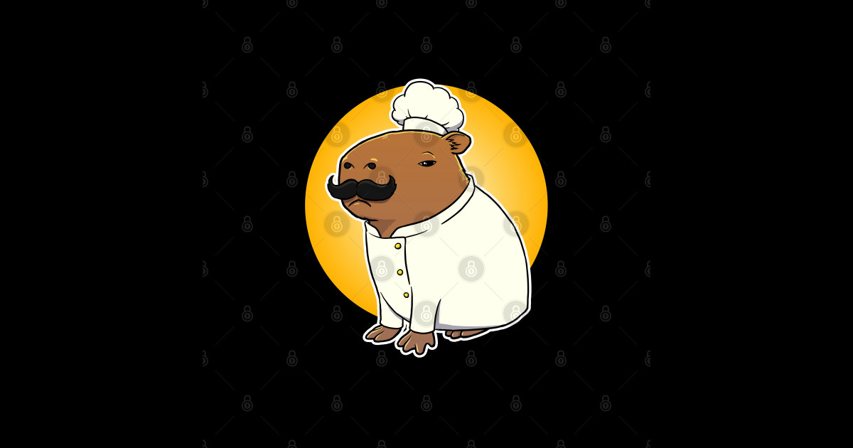 I play with knives and fire Capybara Chef - Funny Chef - Sticker ...